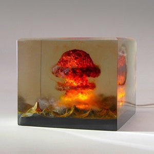 Resin Sculpture Atomic Bomb Nuclear Explosion Bomb Mushroom Cloud Model ...