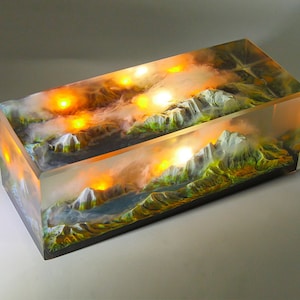 Resin Diorama Lamp: Sunrise Sunset Mountain Landscape Night Light - Etsy