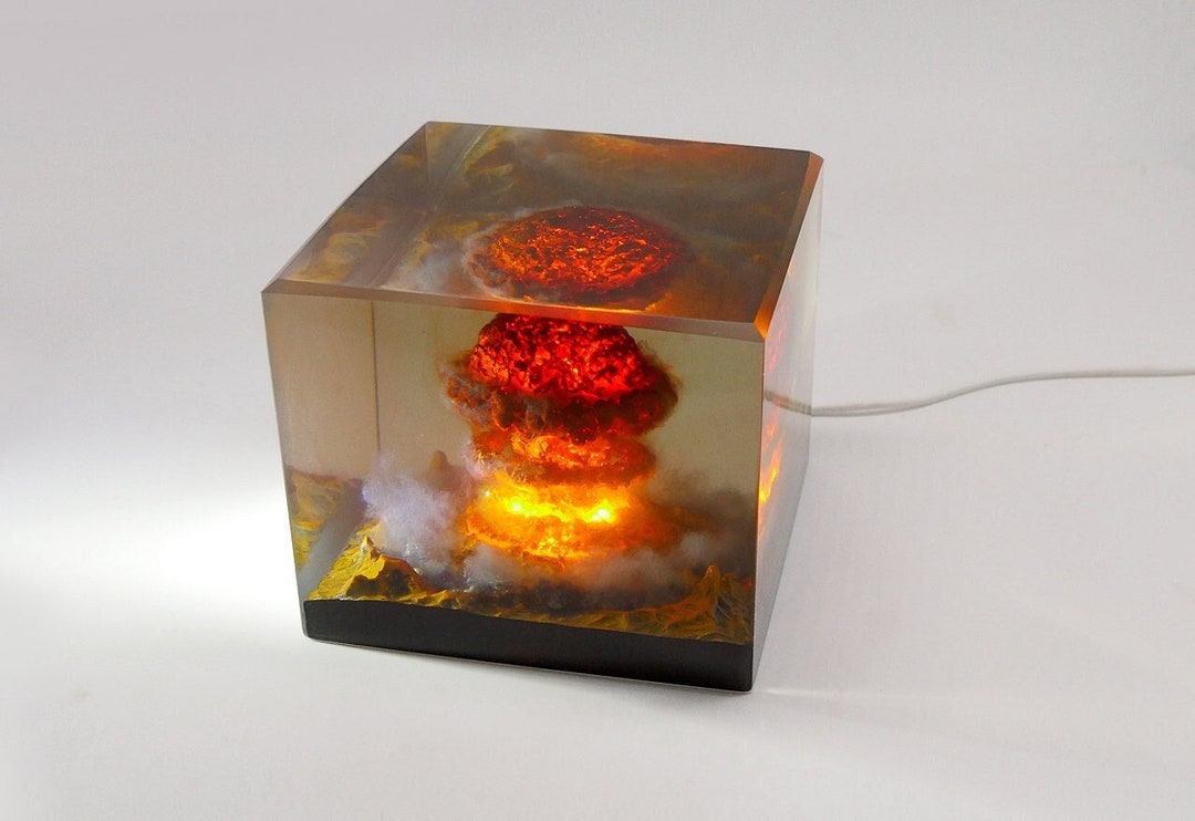 Resin Sculpture Atomic Bomb Nuclear Explosion Bomb Mushroom Cloud Model ...