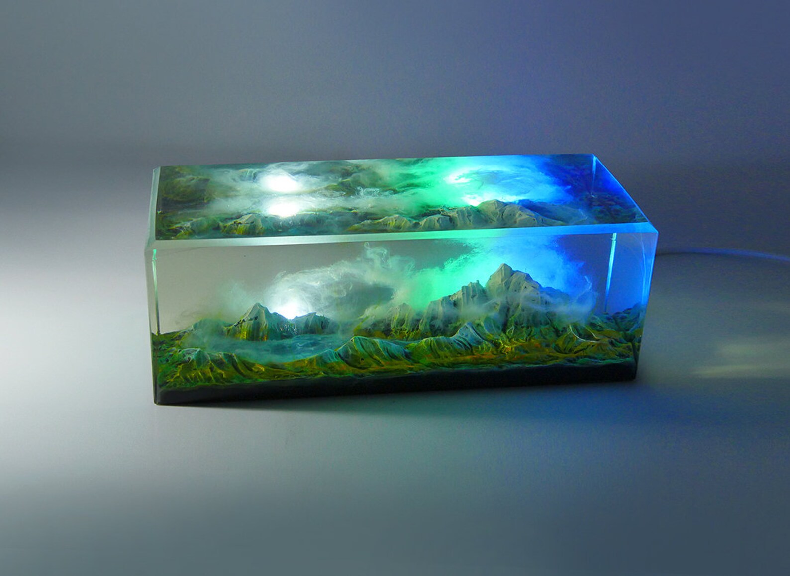 Epoxy Resin Lamp Diorama Sculpture Fantasy Night Light Snow - Etsy