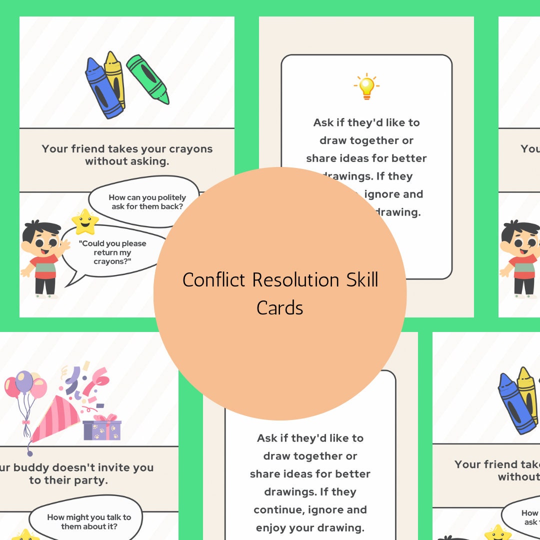 Conflict Resolution Printable Skill Cards - Etsy