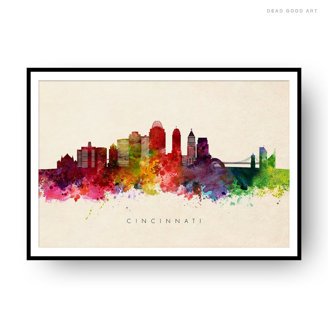 Cincinnati Skyline Cincinnati Ohio Cityscape Art Print Wall | Etsy