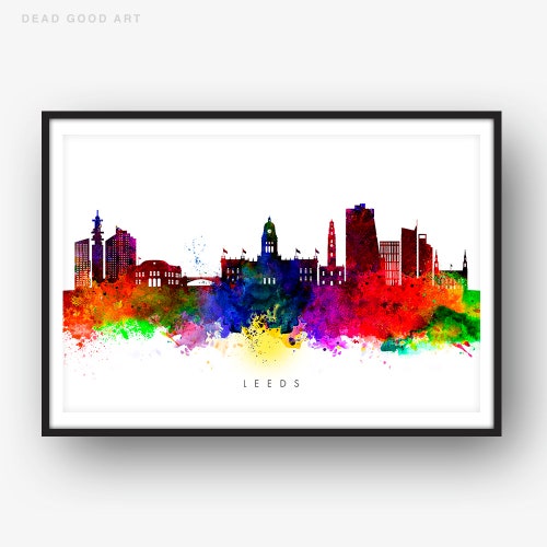 Leeds Skyline England Cityscape Painting Art Print Poster CX | Etsy