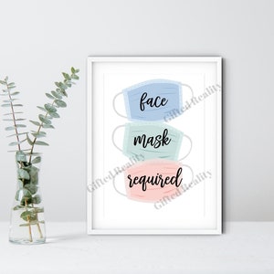 Face Mask Required Sign DIGITAL Download/printable Social Distancing ...