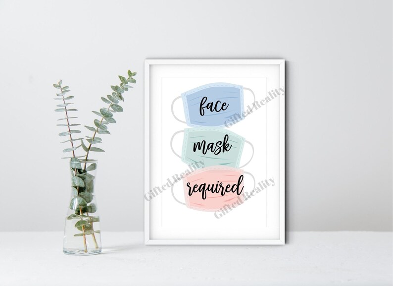 Face Mask Required Sign DIGITAL Download/printable Social - Etsy