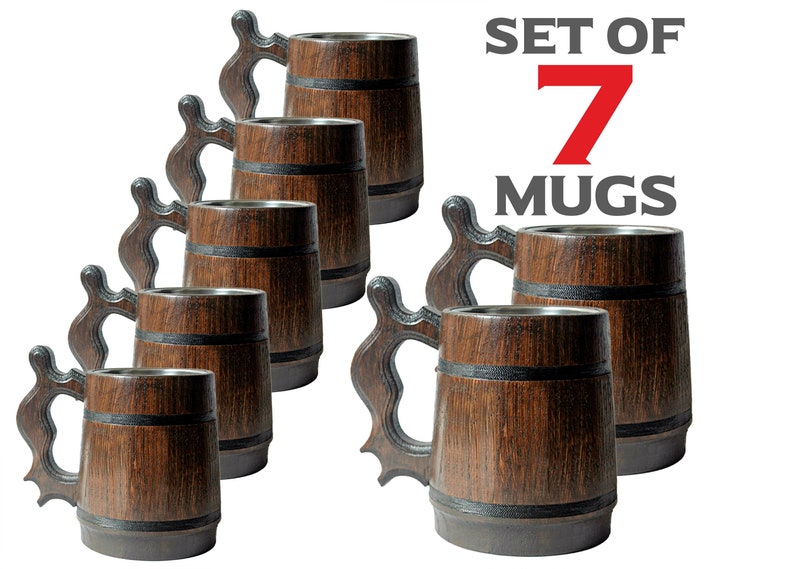 Set of 7 Personalized Beer Mugs Custom Beer Mug 20oz Engraved - Etsy