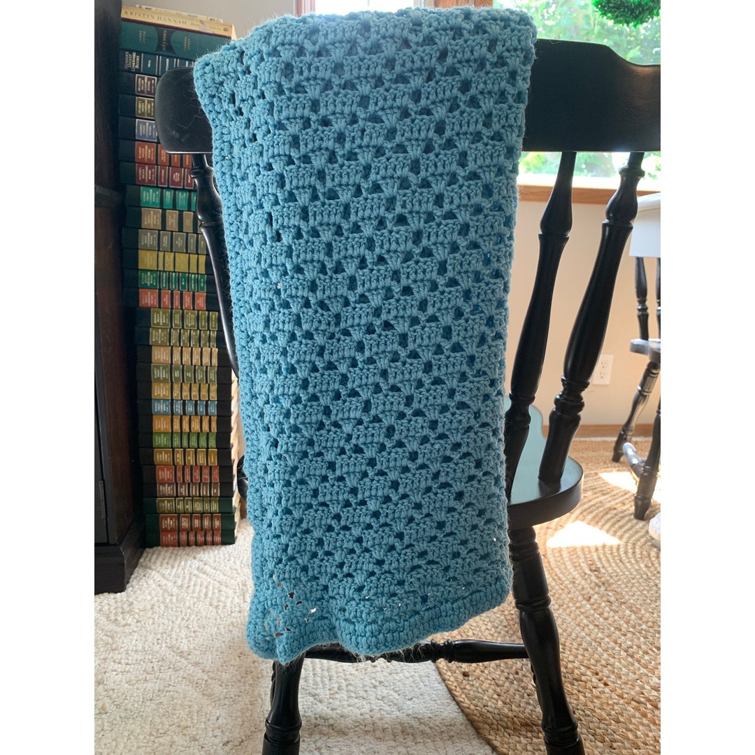 Crochet Blue Blanket - Etsy