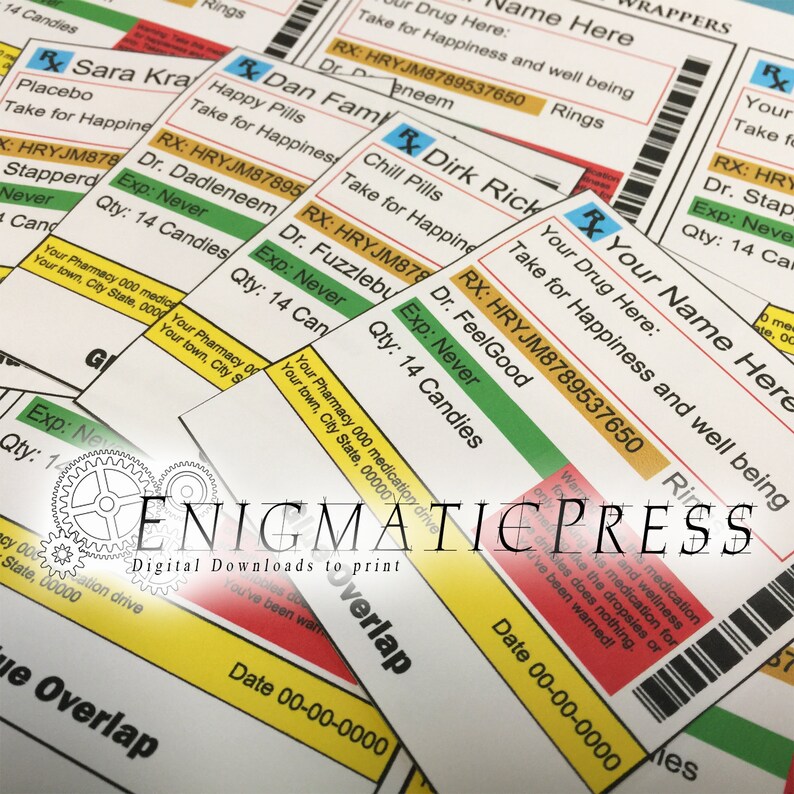 Editable Pharmacy Styles Lifesavers Label Stickers, Easy DIY PDF ...