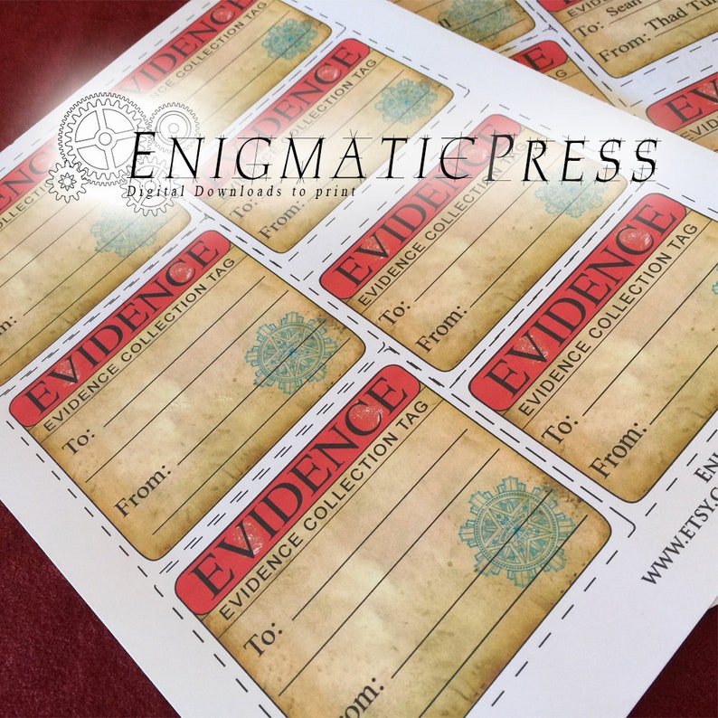 7 Crime Scene Evidence Style Gift Labels True Crime Party | Etsy