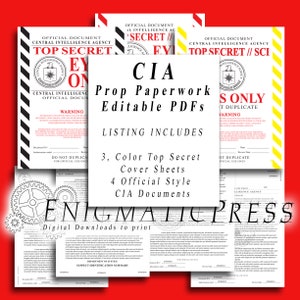 7, CIA Style Prop Top Secret, Documents, Film, Cosplay, Diy, Home ...