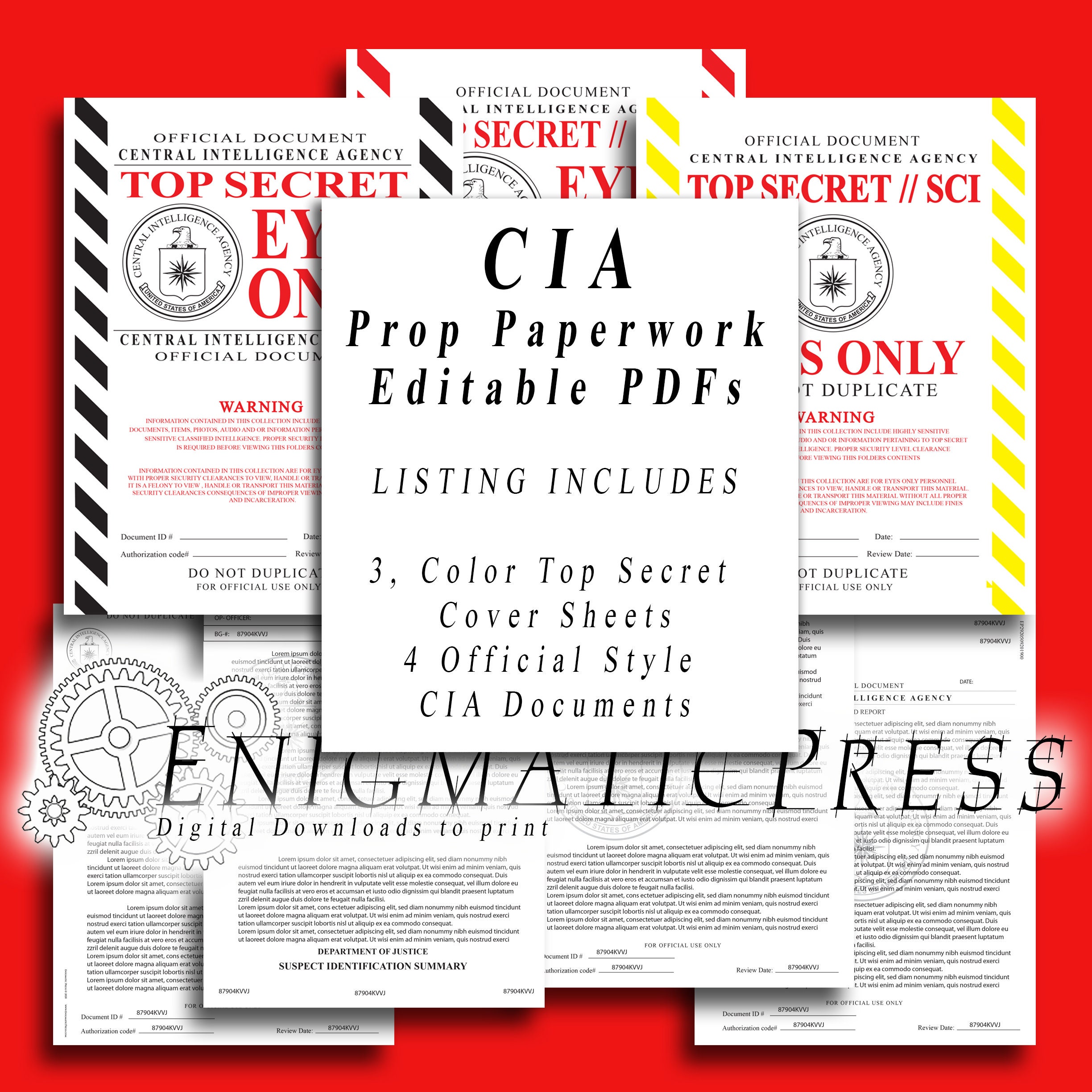 7, CIA Style Prop Top Secret, Documents, Film, Cosplay, Diy, Home ...
