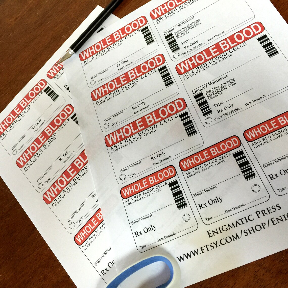 8 Blood Labels Easy Editable DIY Home Printable Digital | Etsy