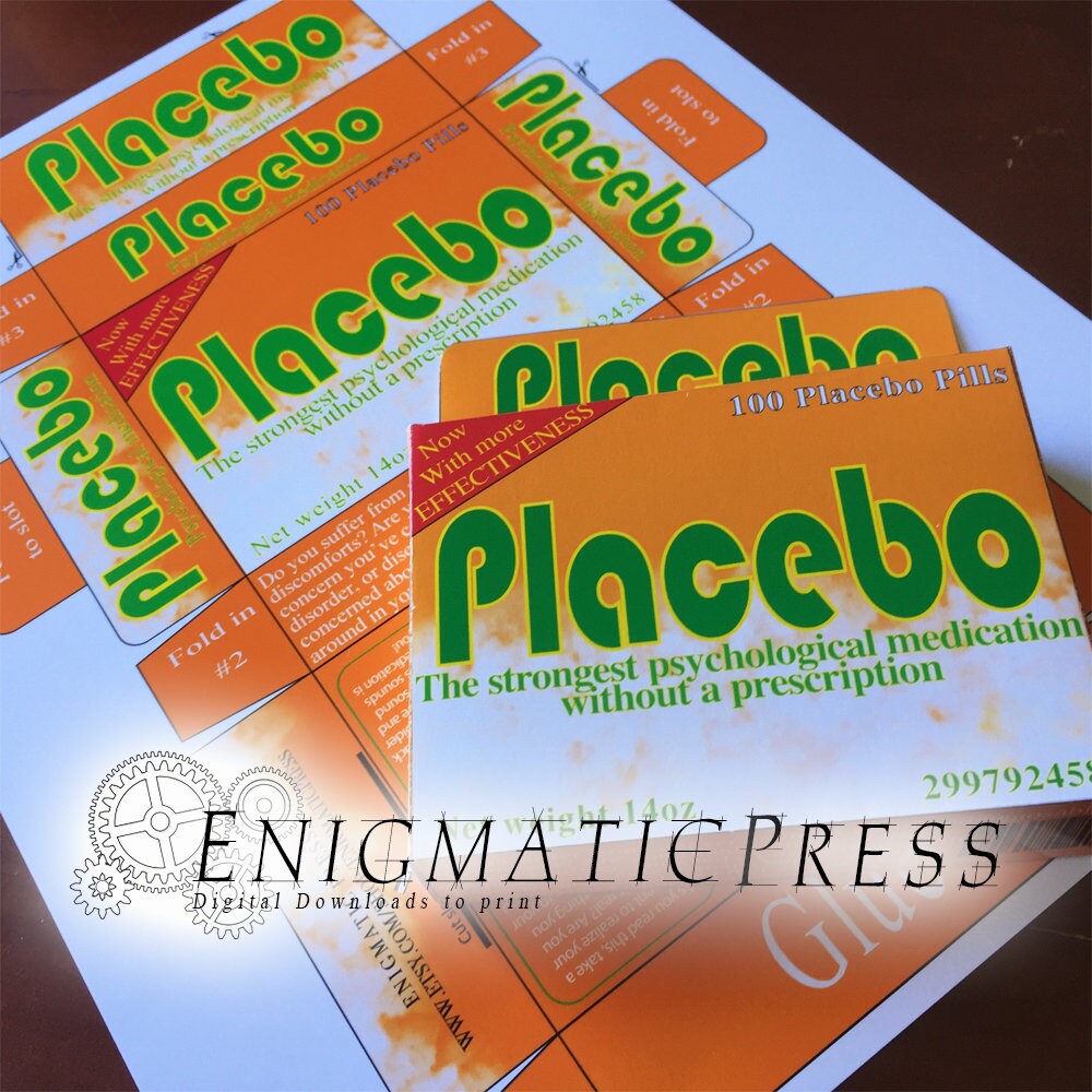 Placebo Fake medication funny DIY gift box party favor | Etsy