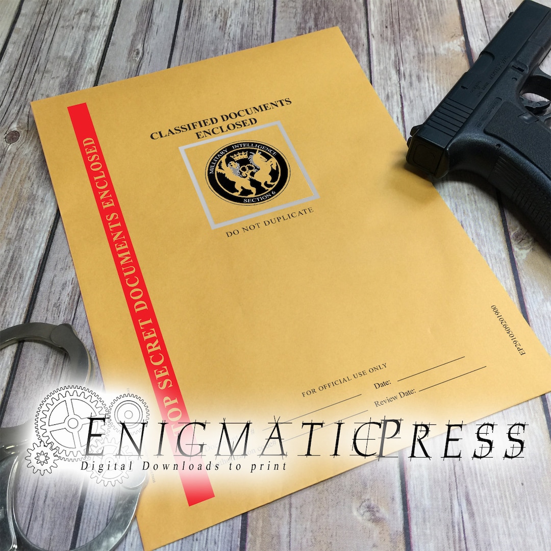 2, Bond Style Top Secret MI6 Graphics for 9x12 Envelope, Diy, Home ...