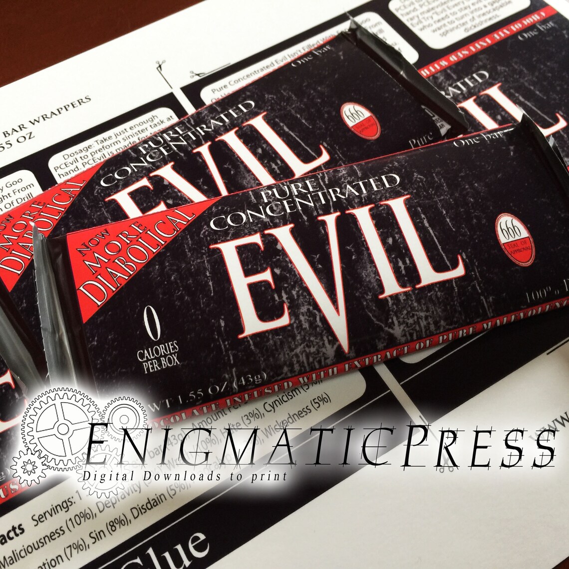 Pure Concentrated Evil Style Chocolate Bar Wrappers Fits | Etsy