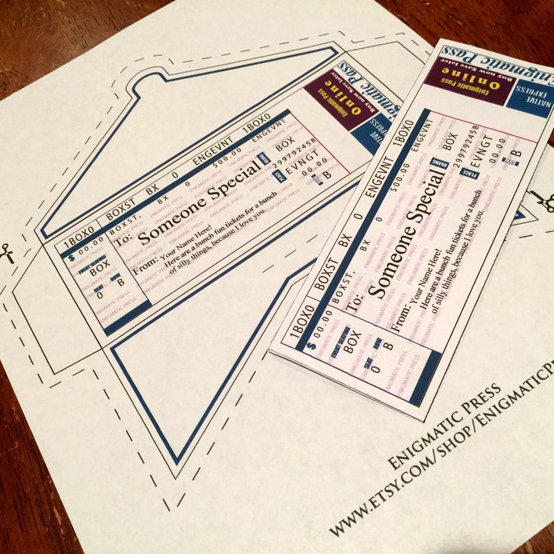 4 Custom Event Concert Style Tickets With Envelope DIY | Etsy