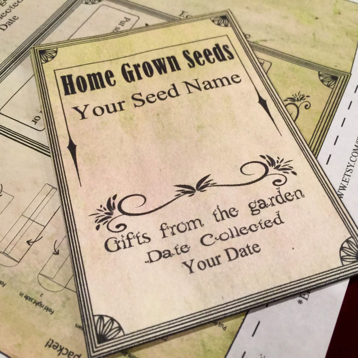 3 Easy Diy Seed Packet Envelopes, Home Printable, Editable PDF, Digital ...