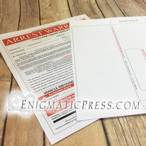 Prank Arrest Warrant, With Envelope, Editable Practical Joke PDF ...