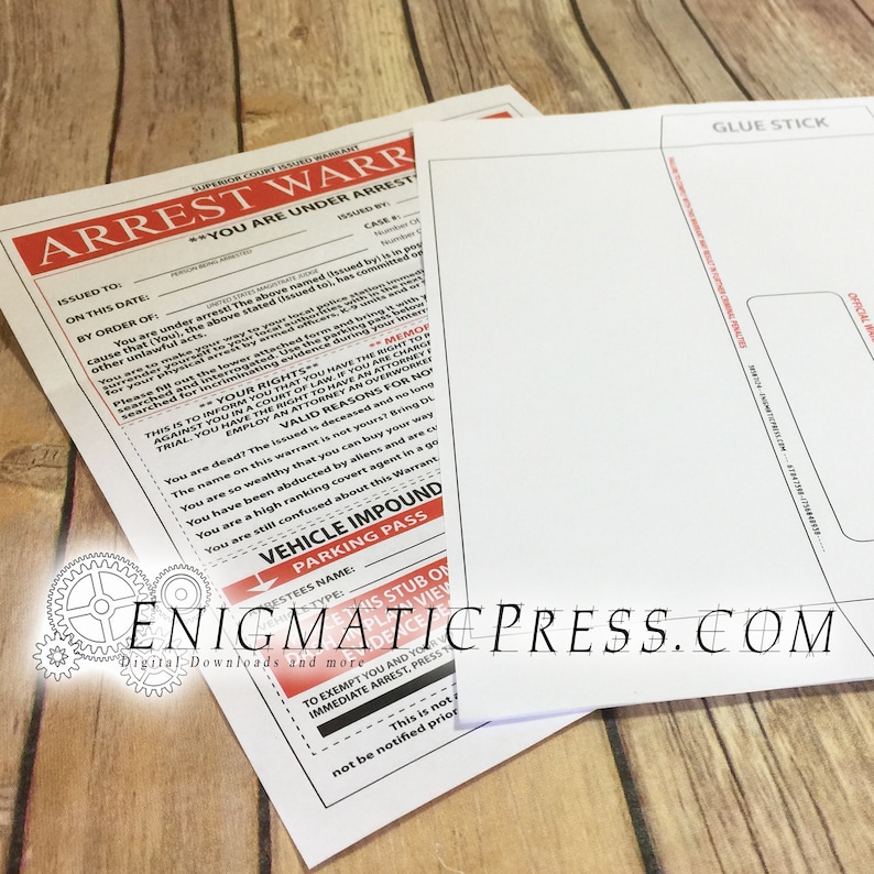 Prank Arrest Warrant, With Envelope, Editable Practical Joke PDF ...