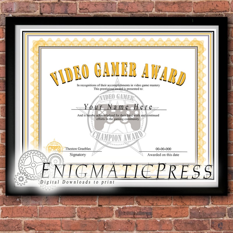 The Video Game Awardes - Etsy