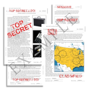 10 Top Secret Style Stamp Graphics, Film, Cosplay, Diy, Home Printable ...