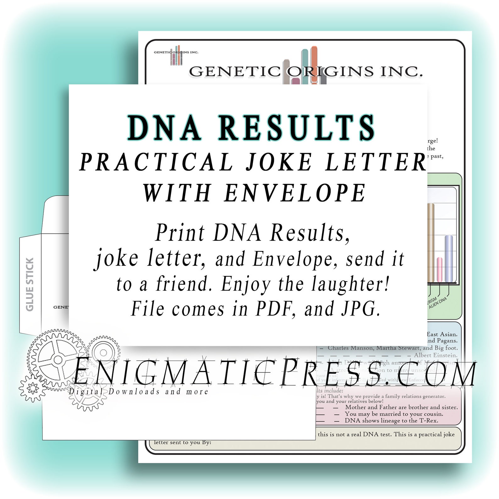 Prank DNA Results, Practical Joke Letter and Envelope, Do It Yourself ...
