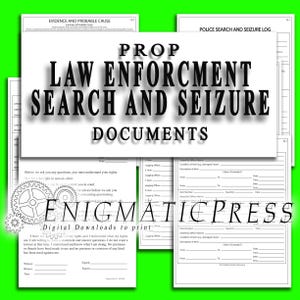 7, Law Enforcement Style Prop Search and Seizure Documents, Film ...