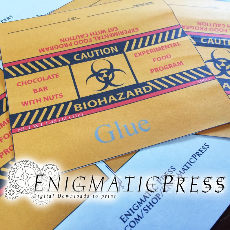 Biohazard Experimental Style Chocolate Bar Labels Fit 1.45oz - Etsy