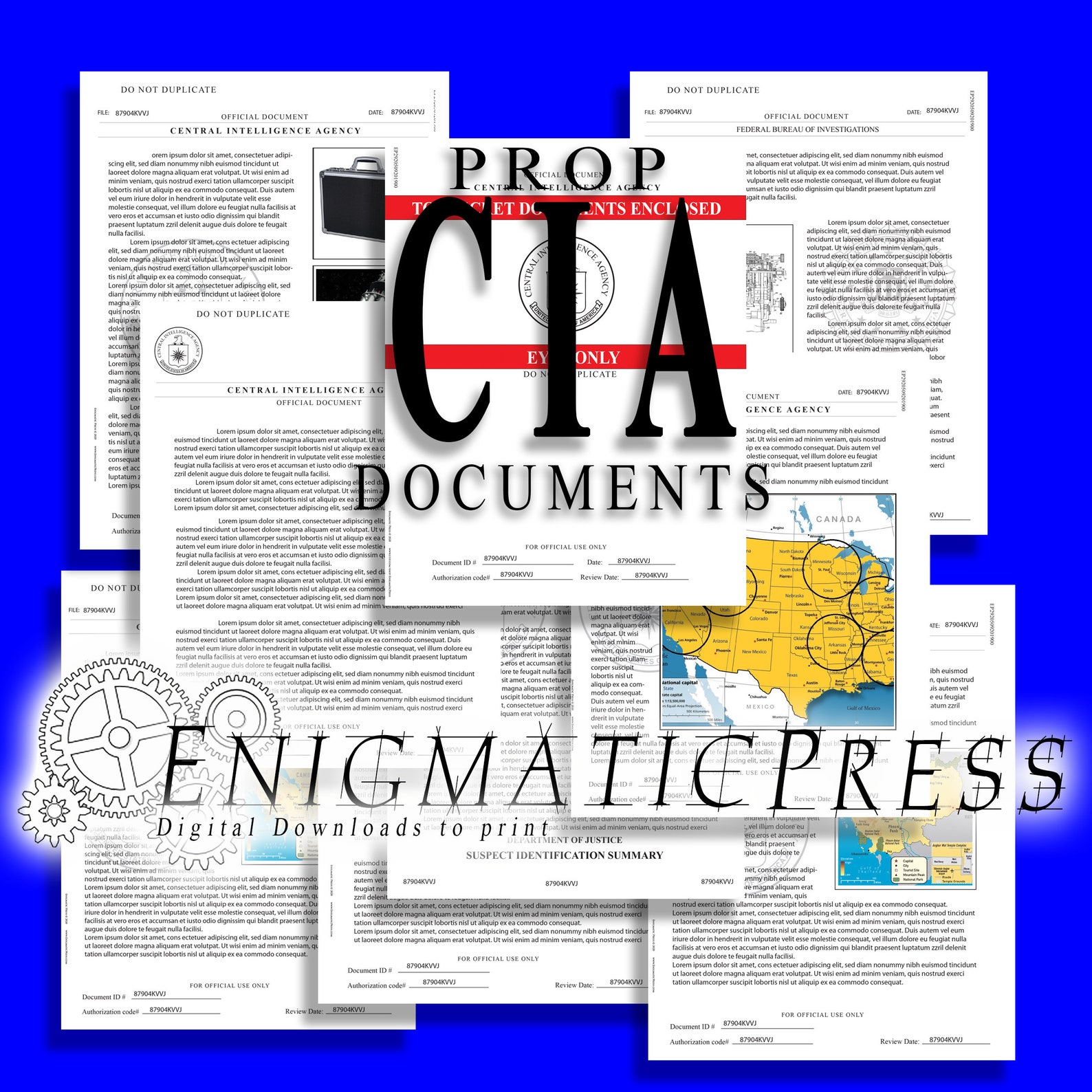 9, CIA Style Prop Document Graphics, Film, Cosplay, Diy, Home Printable ...
