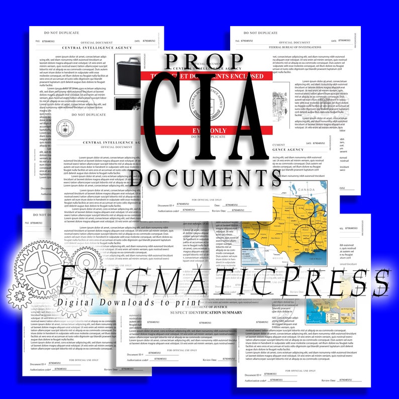 9, CIA Style Prop Document Graphics, Film, Cosplay, Diy, Home Printable ...