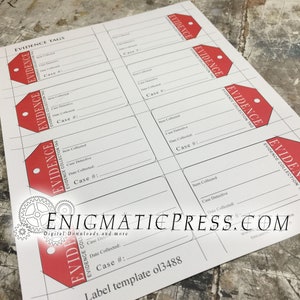 5 Piece Crime Scene Evidence Set, Yellow Markers, Envelopes, Tags ...