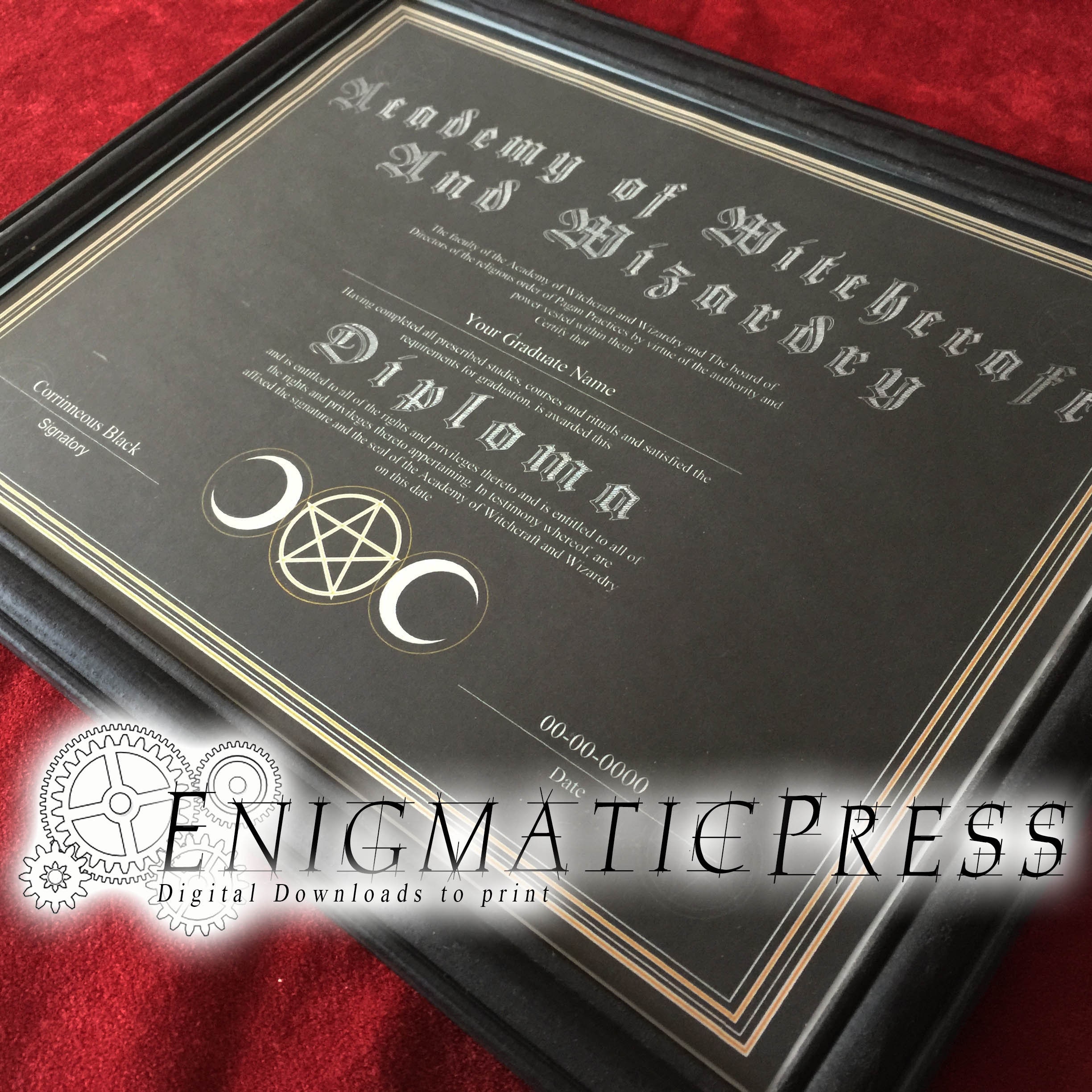 Academy of Witchcraft and Wizardry Diploma Style Certificate - Etsy