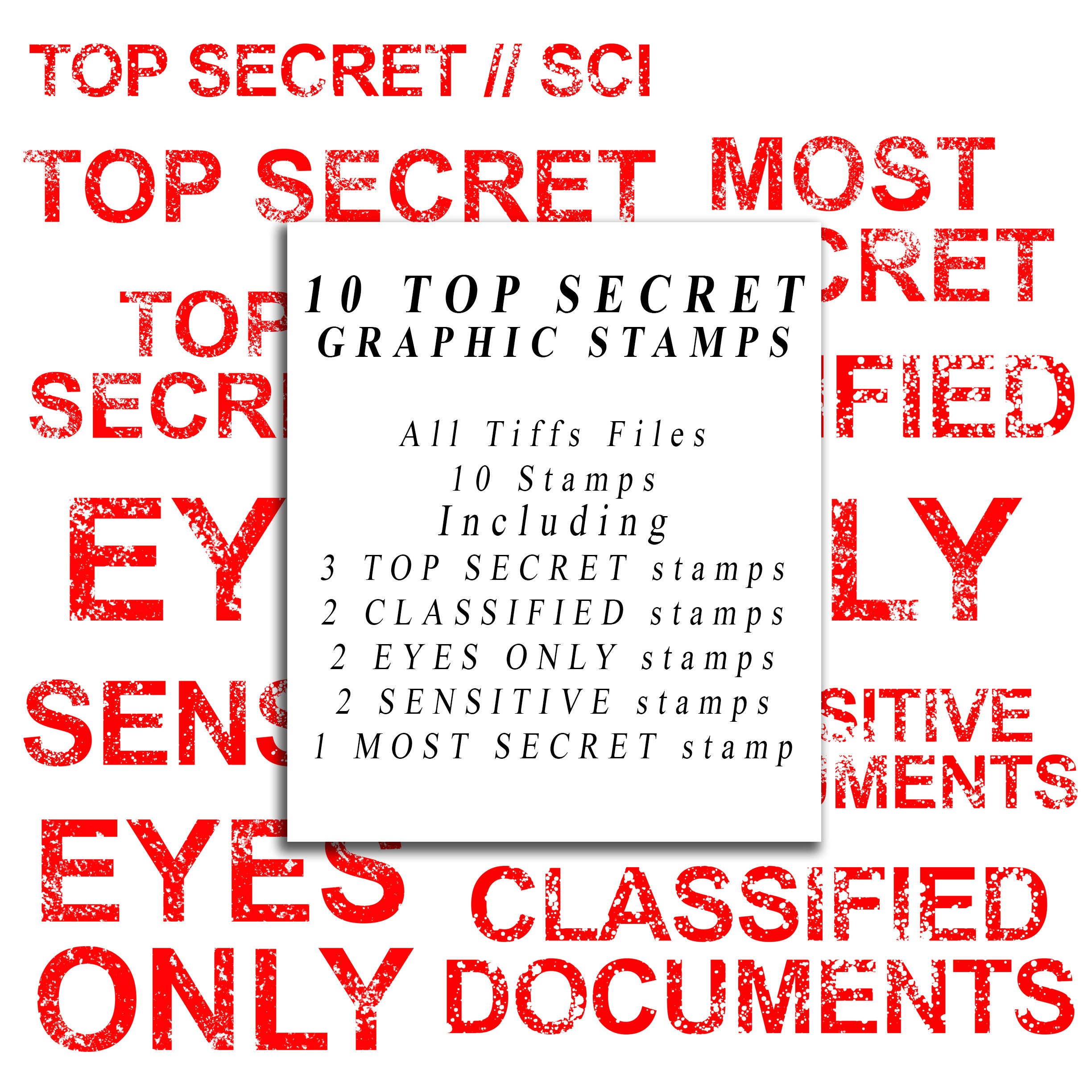 10 Top Secret Style Stamp Graphics Film Cosplay Diy Home - Etsy