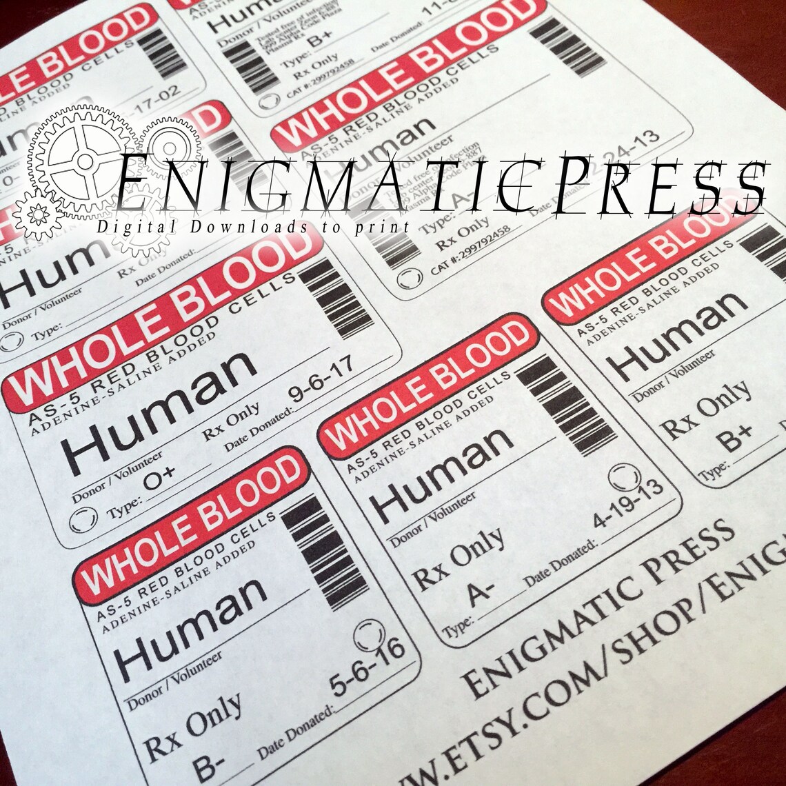 8 Blood Labels Easy Editable DIY Home Printable Digital | Etsy