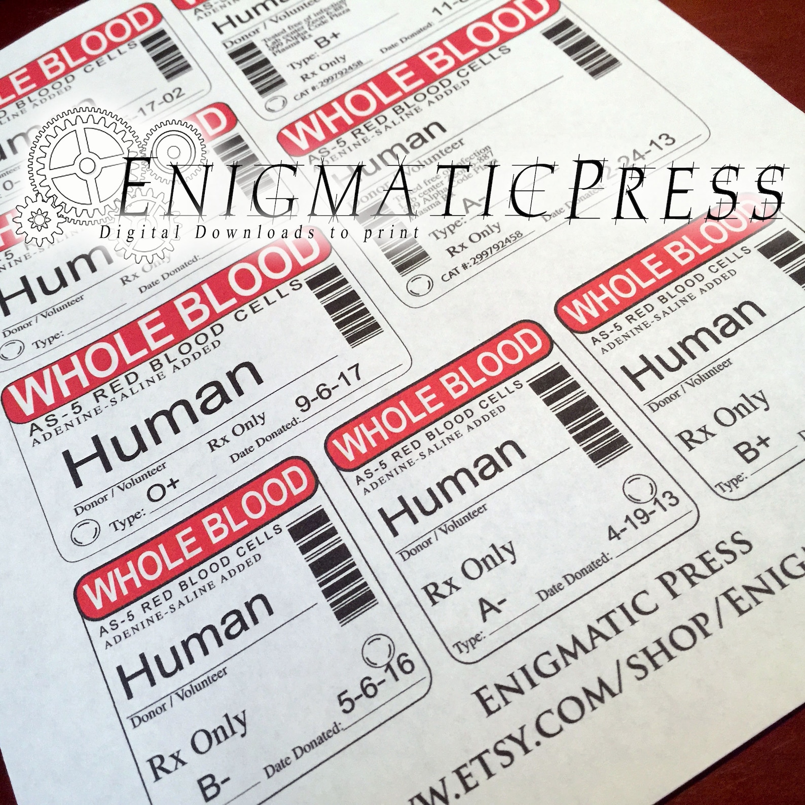8 Blood Labels Easy Editable DIY Home Printable Digital | Etsy