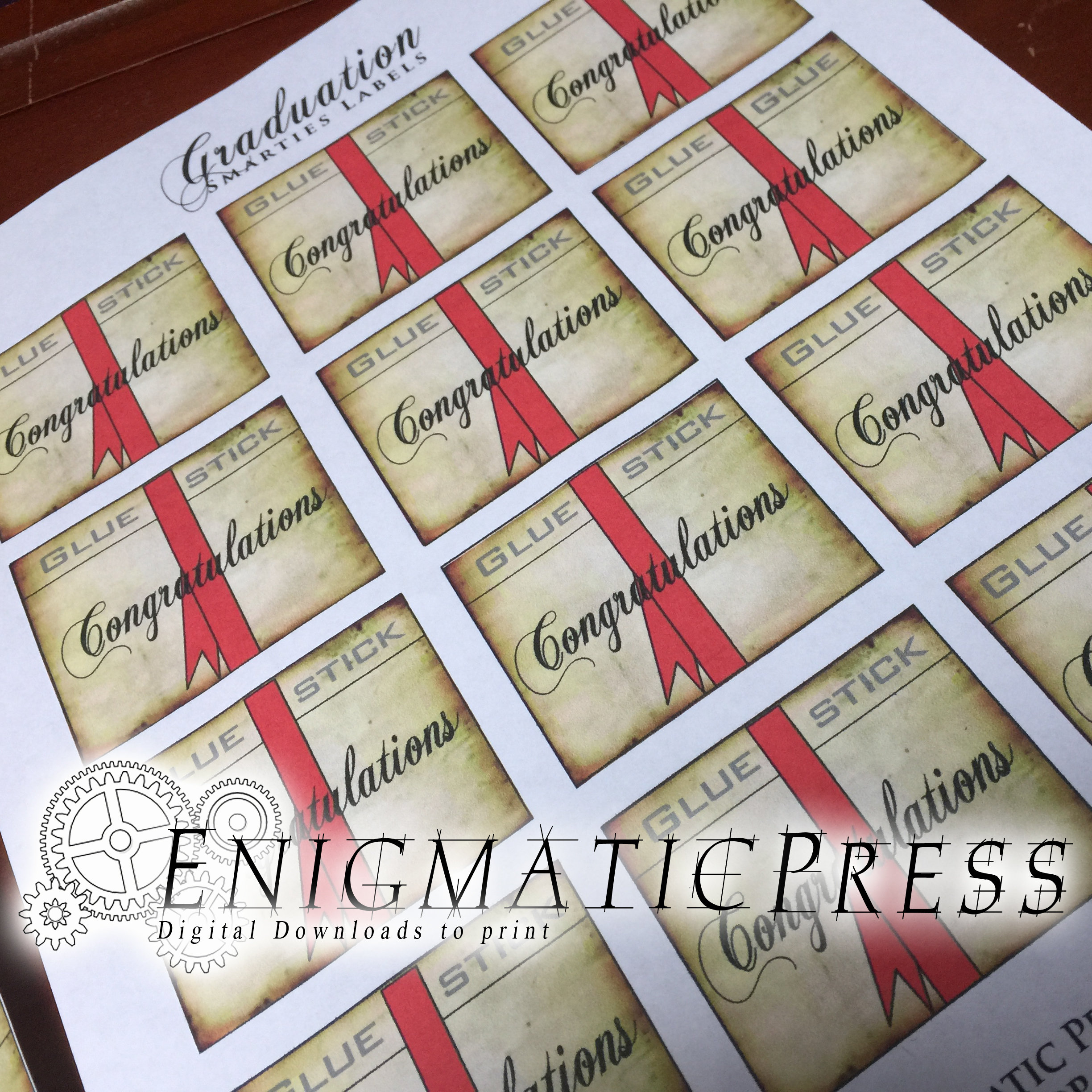 3 Diploma Style Smarties Label Sheets With Blue Red and No - Etsy