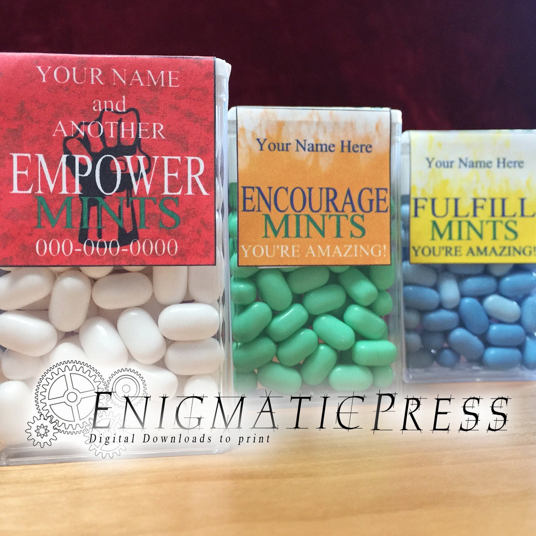 Editable Empower-mints, Encourage-mints, Fulfill-mints 3 Pack Tic Tac ...
