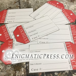 5 Piece Crime Scene Evidence Set, Yellow Markers, Envelopes, Tags ...