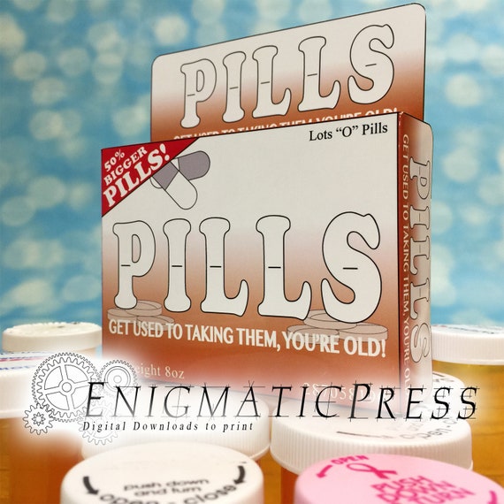 Pills Fake medication funny DIY gift box party favor PDF | Etsy
