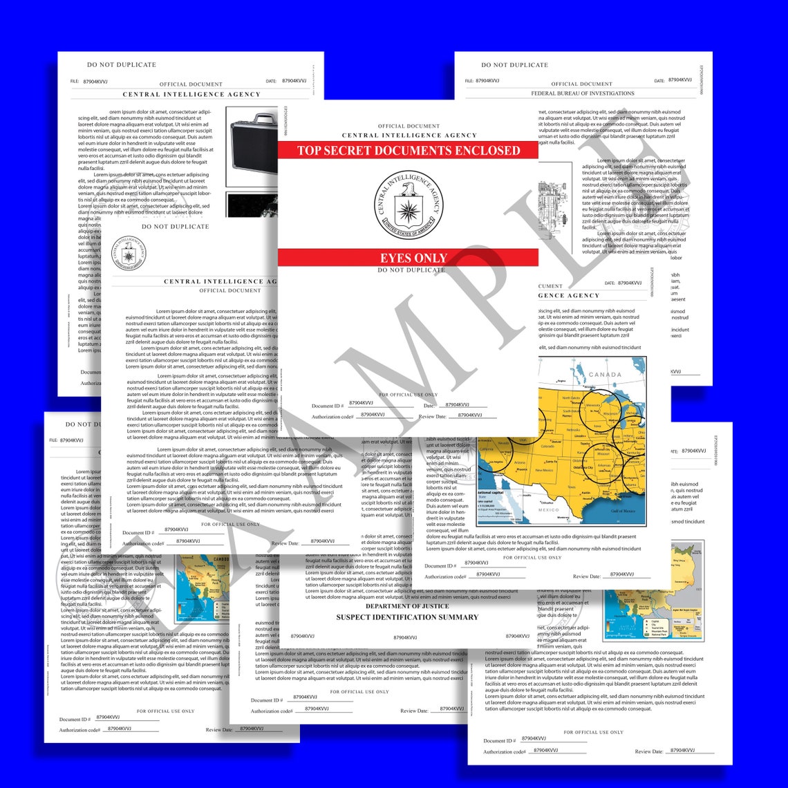 9, CIA Style Prop Document Graphics, Film, Cosplay, Diy, Home Printable ...