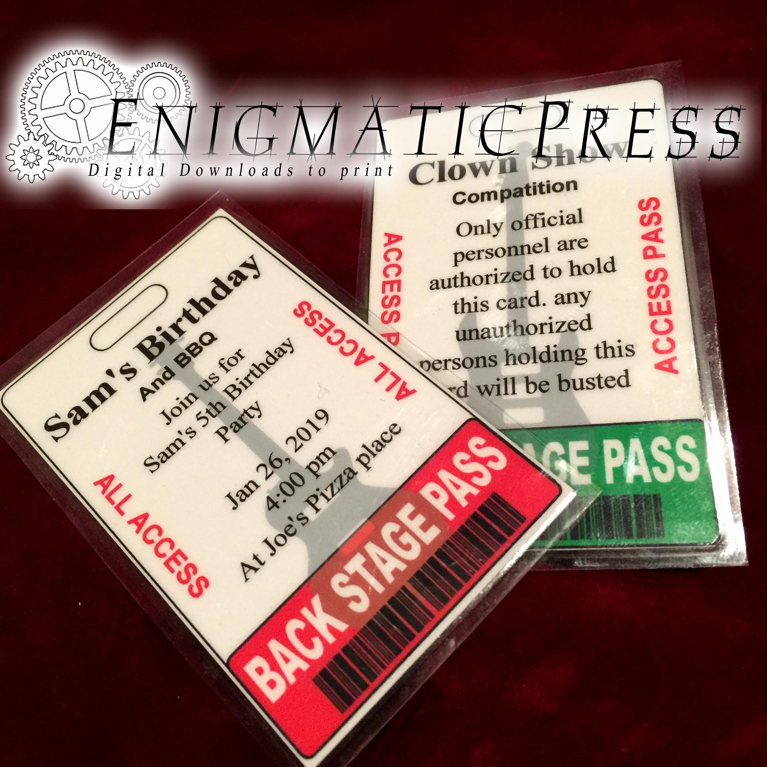 9 Easy Editable Back Stage Badge Buddy Passes With Guitars - Etsy Australia