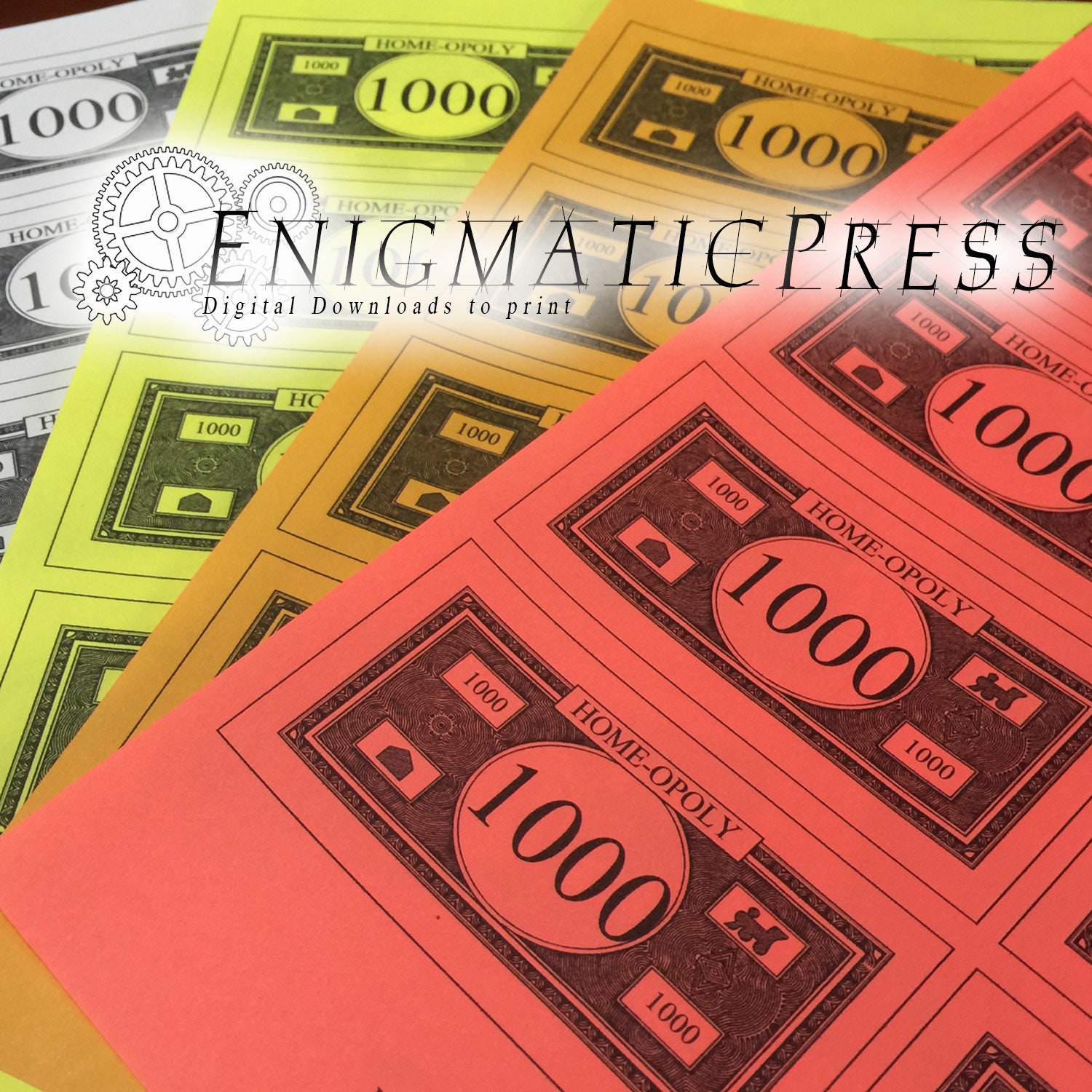 Editable Monopoly Money PDF Sheet of 8 B/w Bills Digital - Etsy Sweden