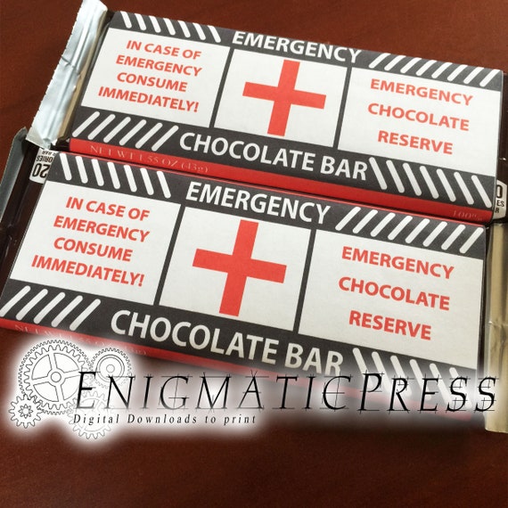 Emergency chocolate labels fit 1.45 and 1.55oz size | Etsy