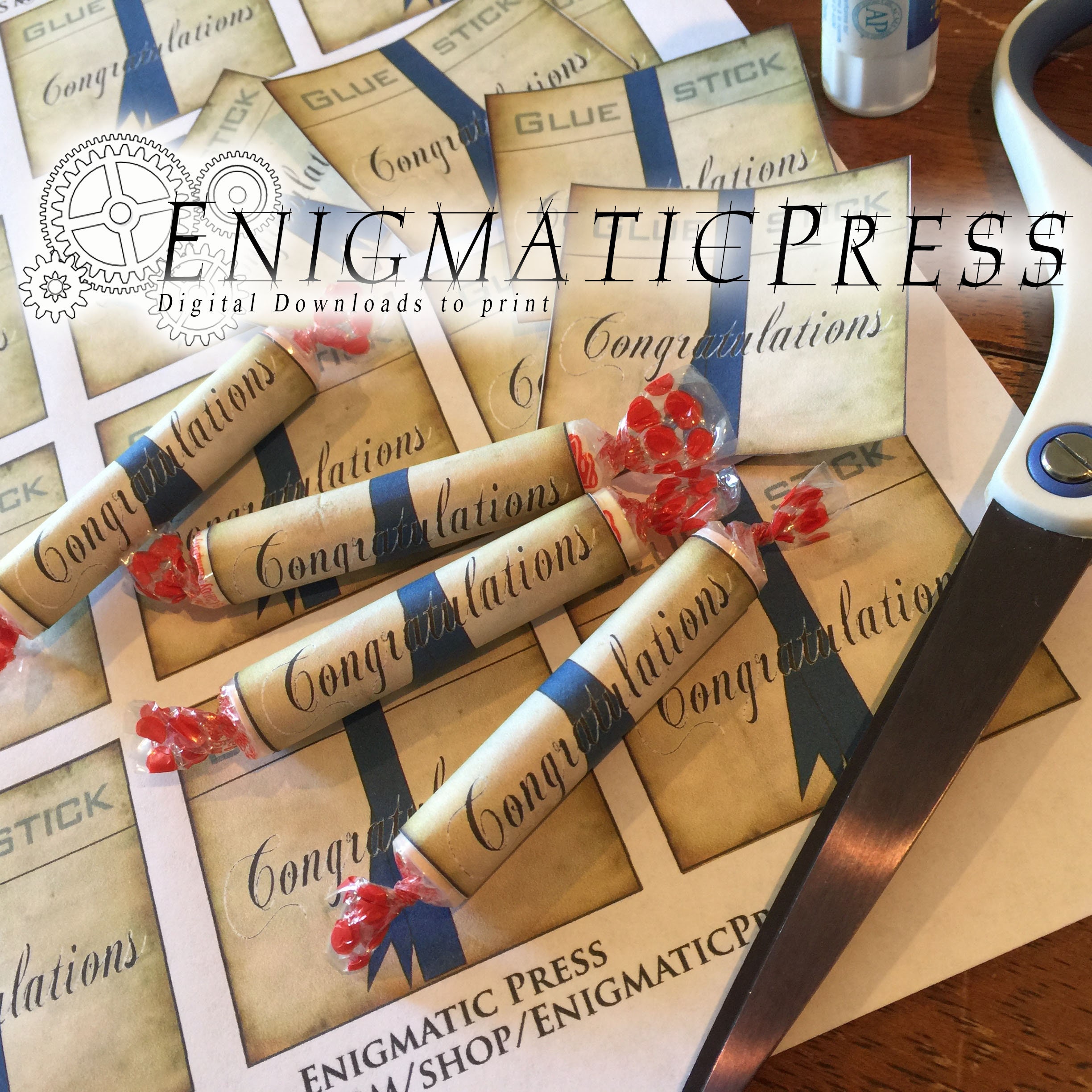 3 Diploma Style Smarties Label Sheets With Blue Red and No - Etsy