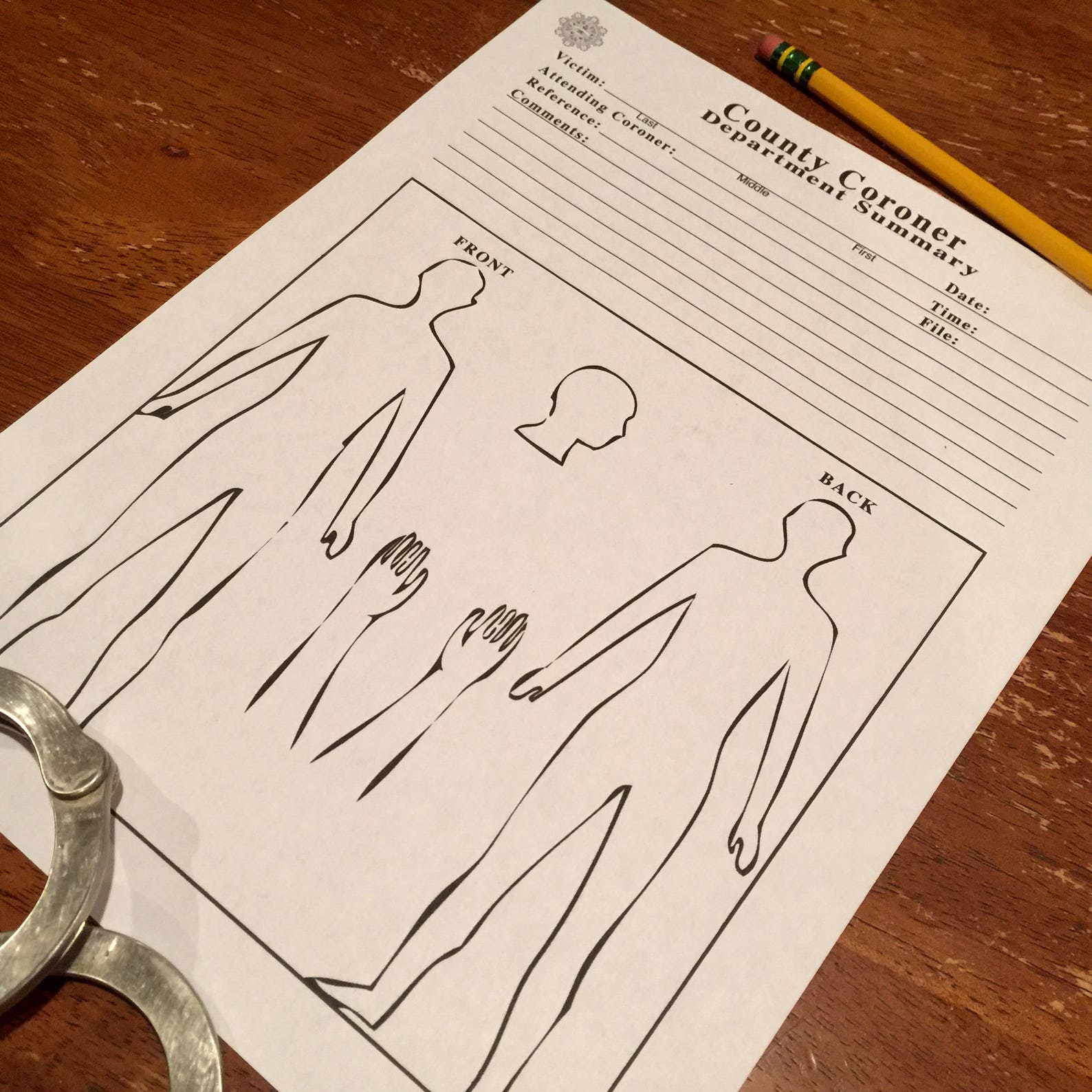 5 Pages Authentic Police Documents, Incident FBI Coroner Report ...