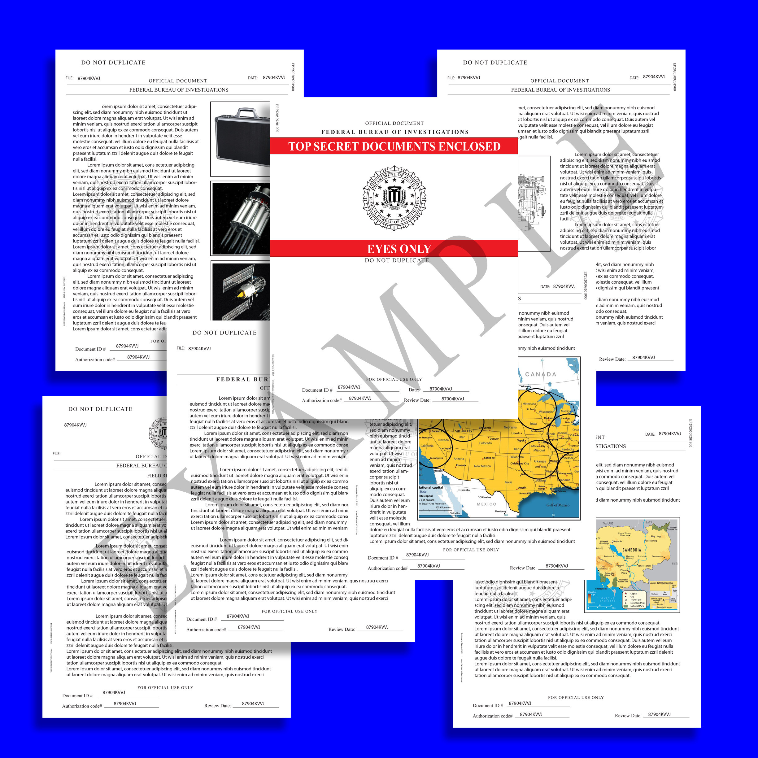 8 FBI Style Prop Document Graphics Film Cosplay Diy Home - Etsy