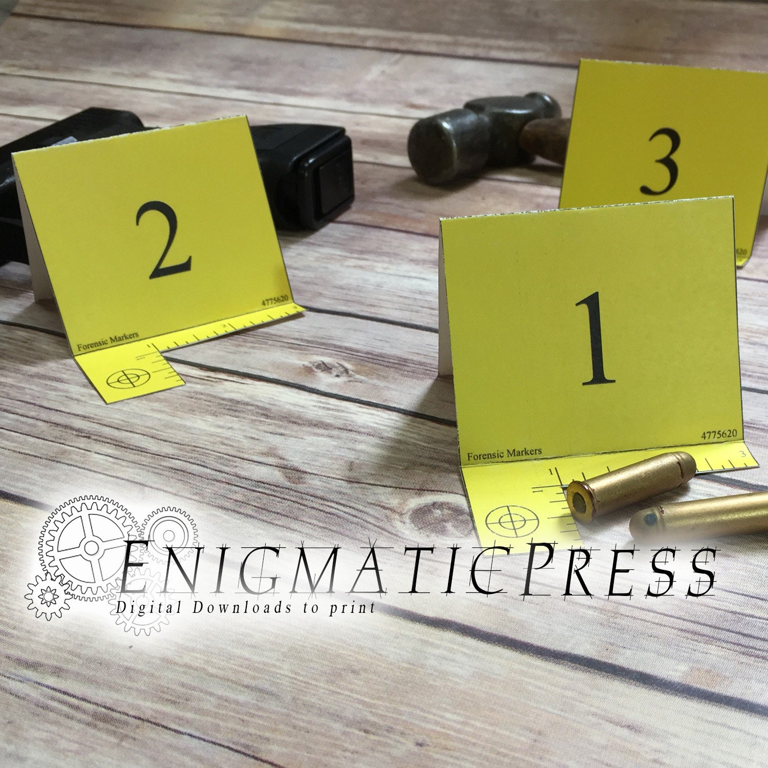 3 Editable Yellow Crime Scene Evidence Markers Set DIY - Etsy