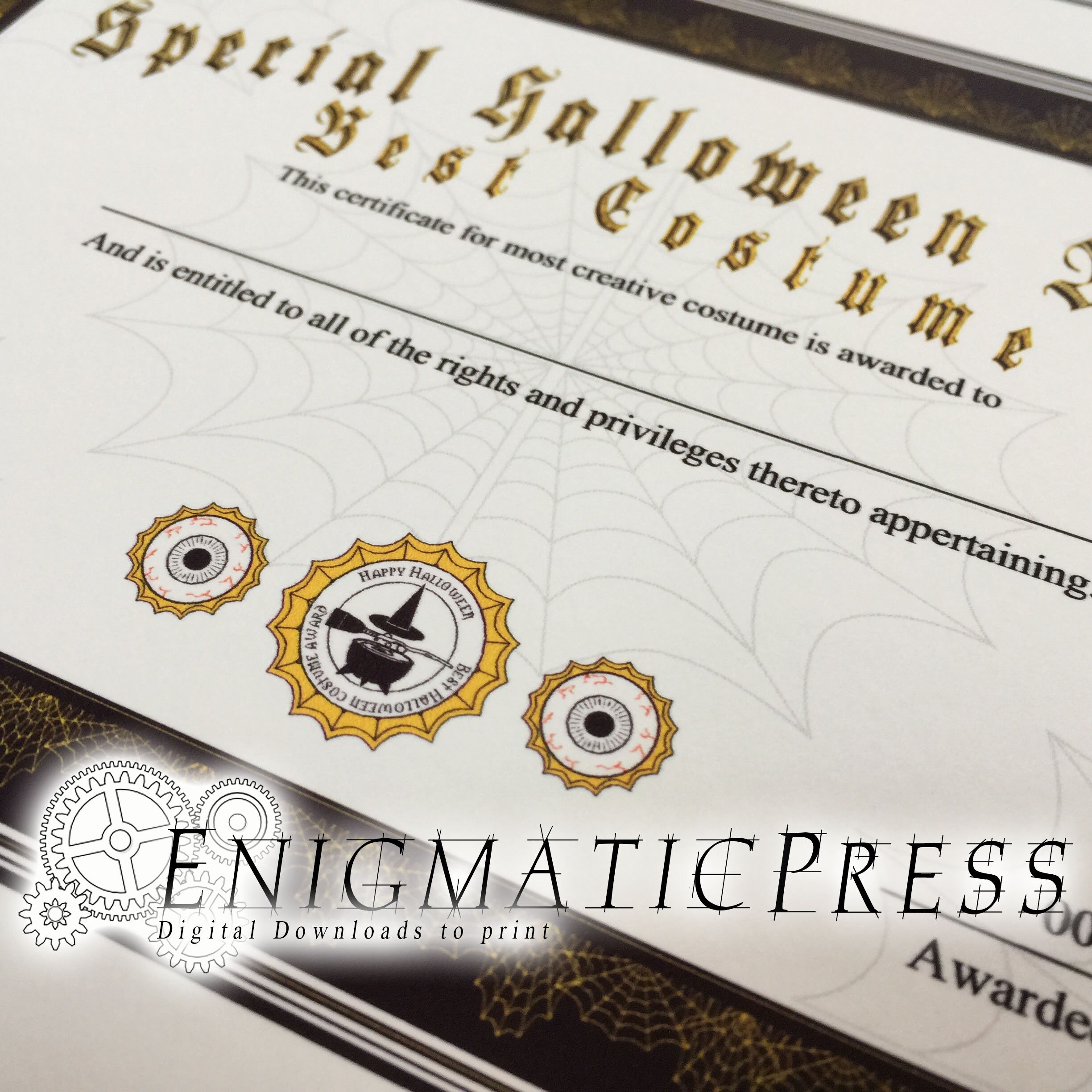 2 Halloween Awards Best Costume and Most Creative Costume - Etsy