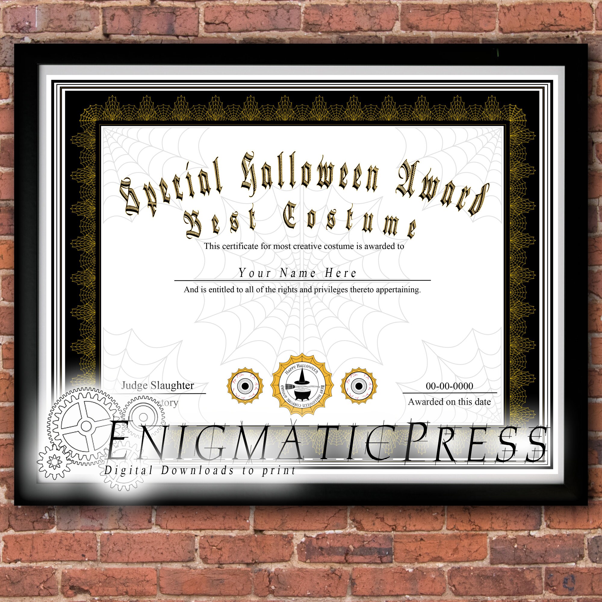 2 Halloween Awards Best Costume and Most Creative Costume - Etsy