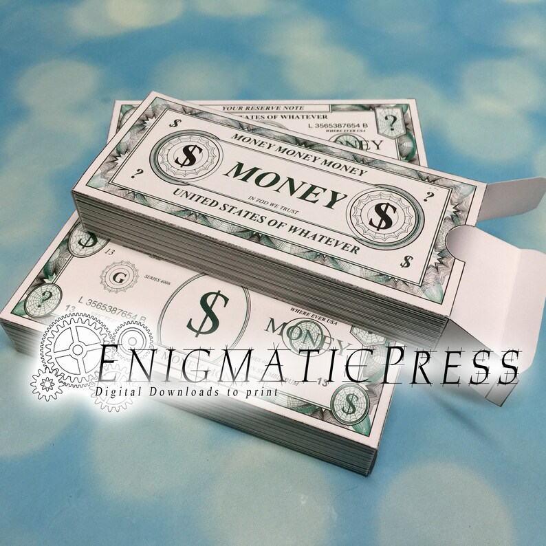 Stack of Money Gift Box Editable Printable Fun DIY PDF - Etsy